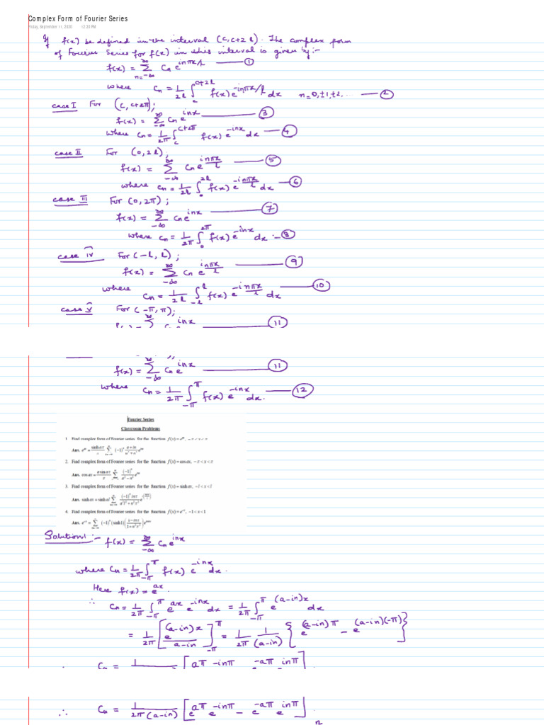Complex Form of Fourier Series | PDF Complex Form of Fourier Series | PDF