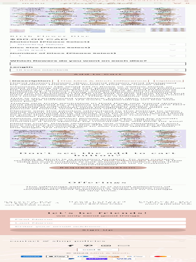 Birth Flower Disc - Mint & Birch | PDF