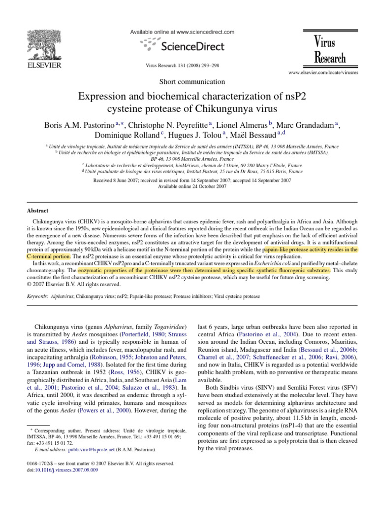 2008 Pastorino Expression And Biochemical Characterization Of Nsp2