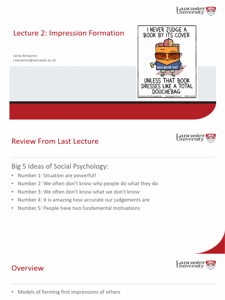 Lecture 2 - Impression 2022 | PDF | Cognitive Psychology | Cognition