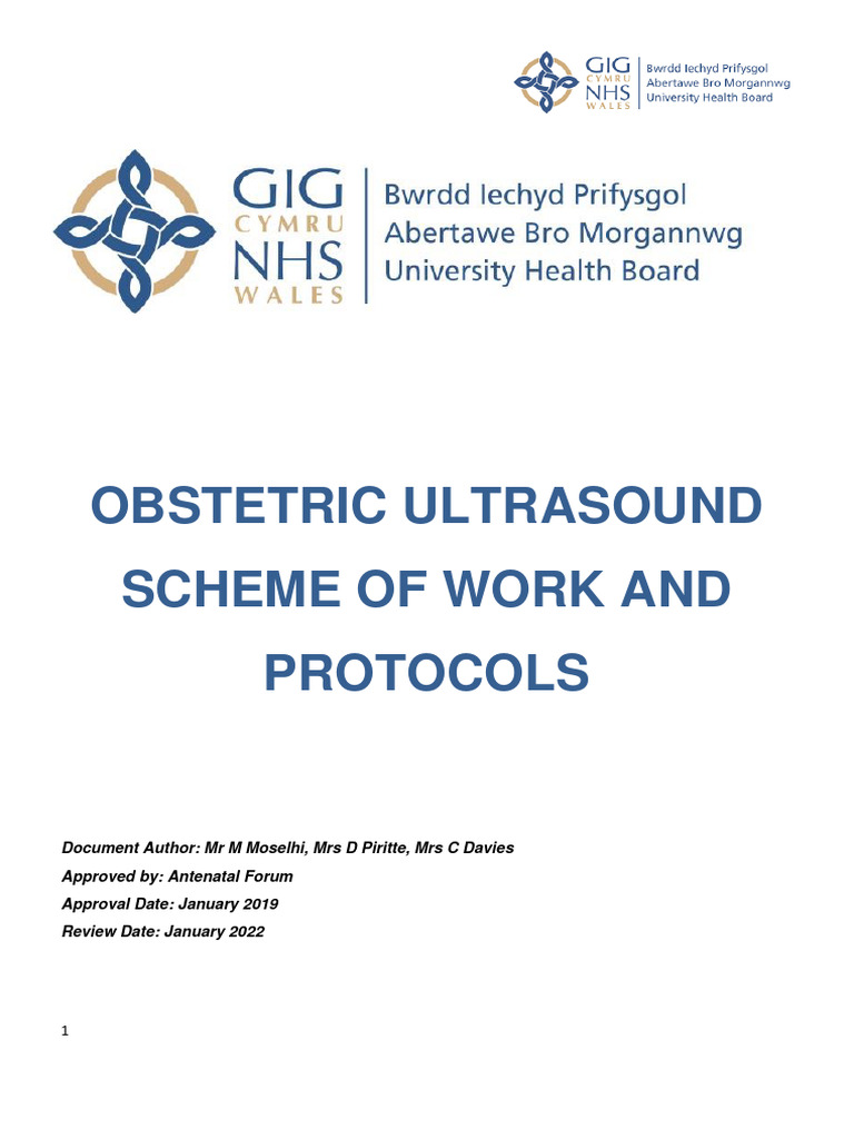 Obstetric Ultrasound Protocol - ABMU Maternity Guideline - Jan 2019 ...