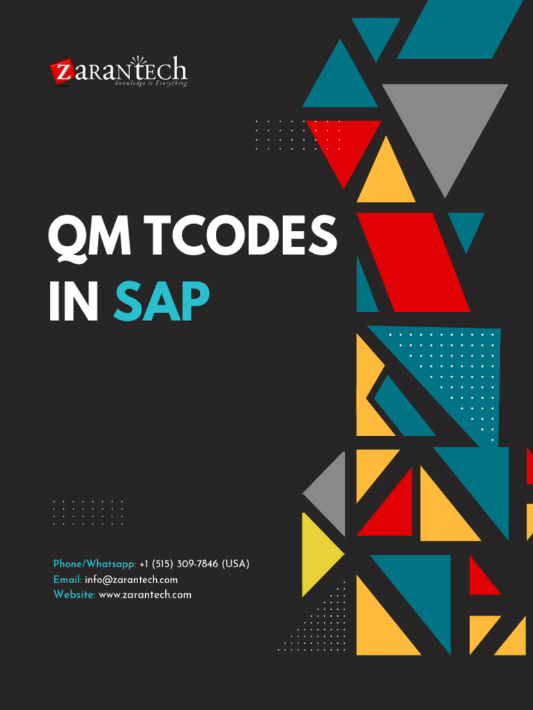 QM TCodes in SAP 1700648274 | PDF | Computing | Information Technology