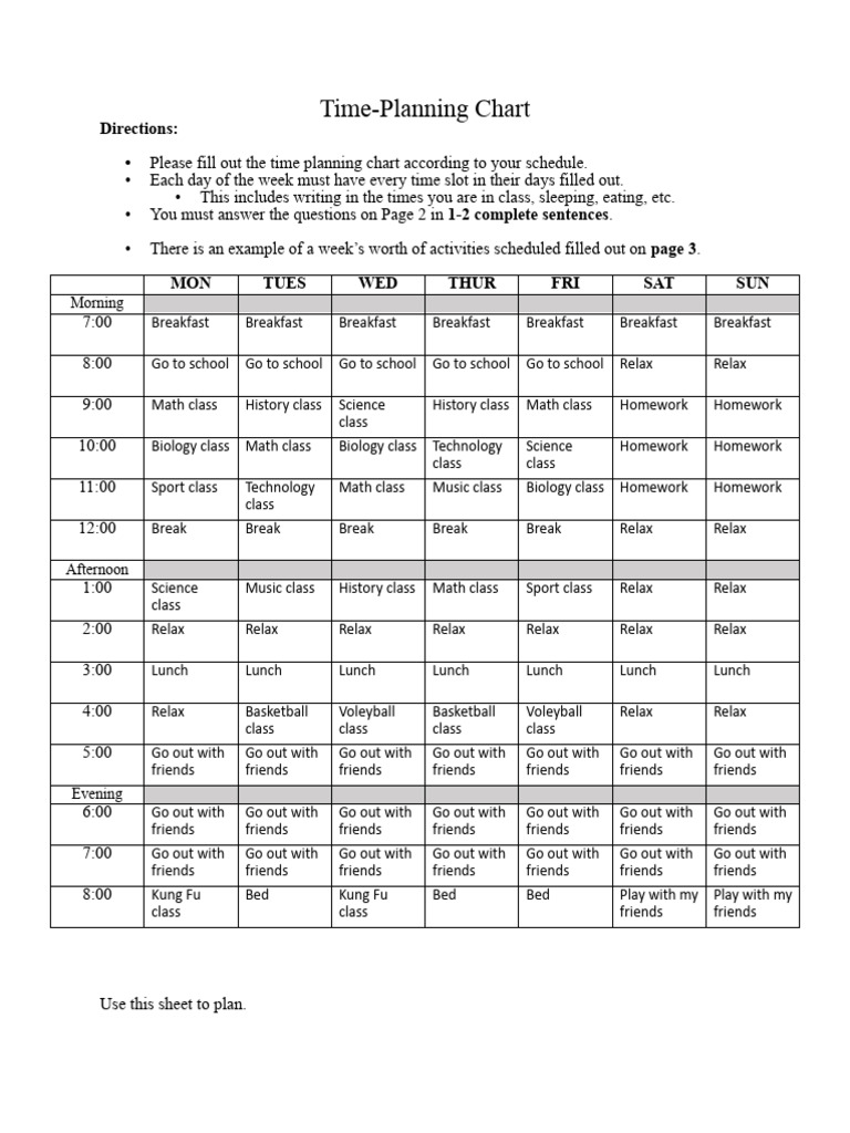Time Management Worksheet | PDF