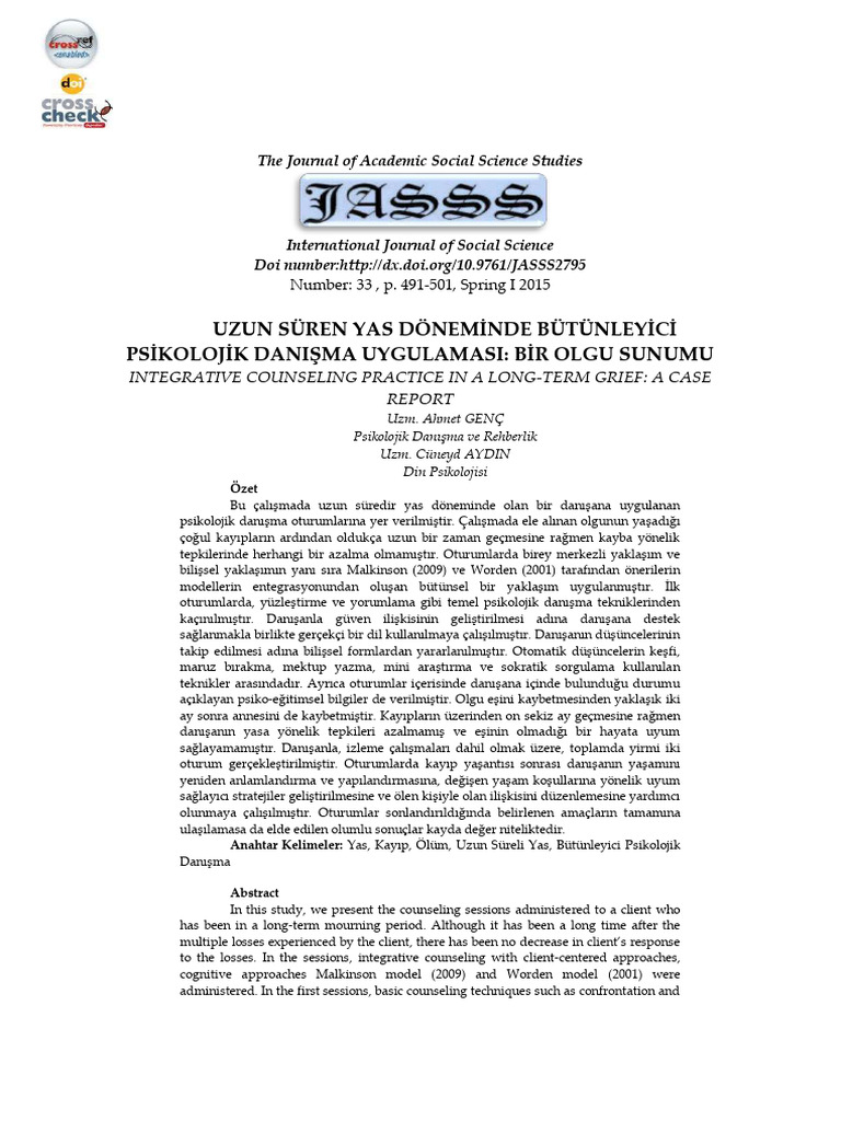 Uzun Suren Yas Doneminde Butunleyici Psi | PDF