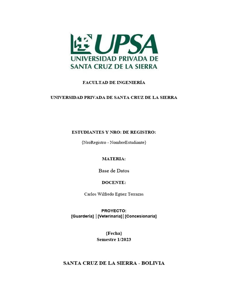 SI314 - Modelo de Documento Informe Proyecto Final | PDF