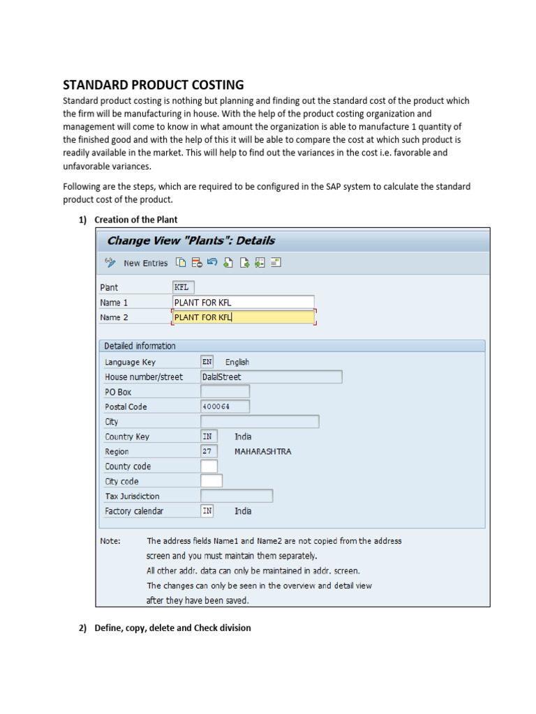 Sap Standard Product Costing 1701037406 | PDF | Cost | Valuation (Finance)