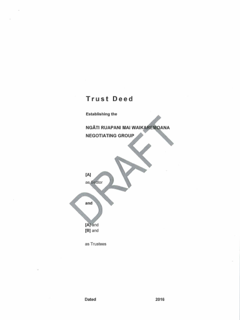 2016 Draft Trust Deed | PDF