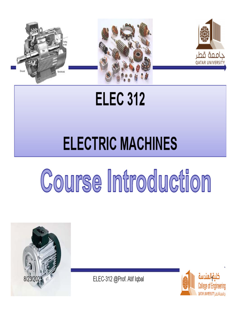 0 - Course details-ELEC 312 - L02 - L52 | PDF | Electric Motor ...