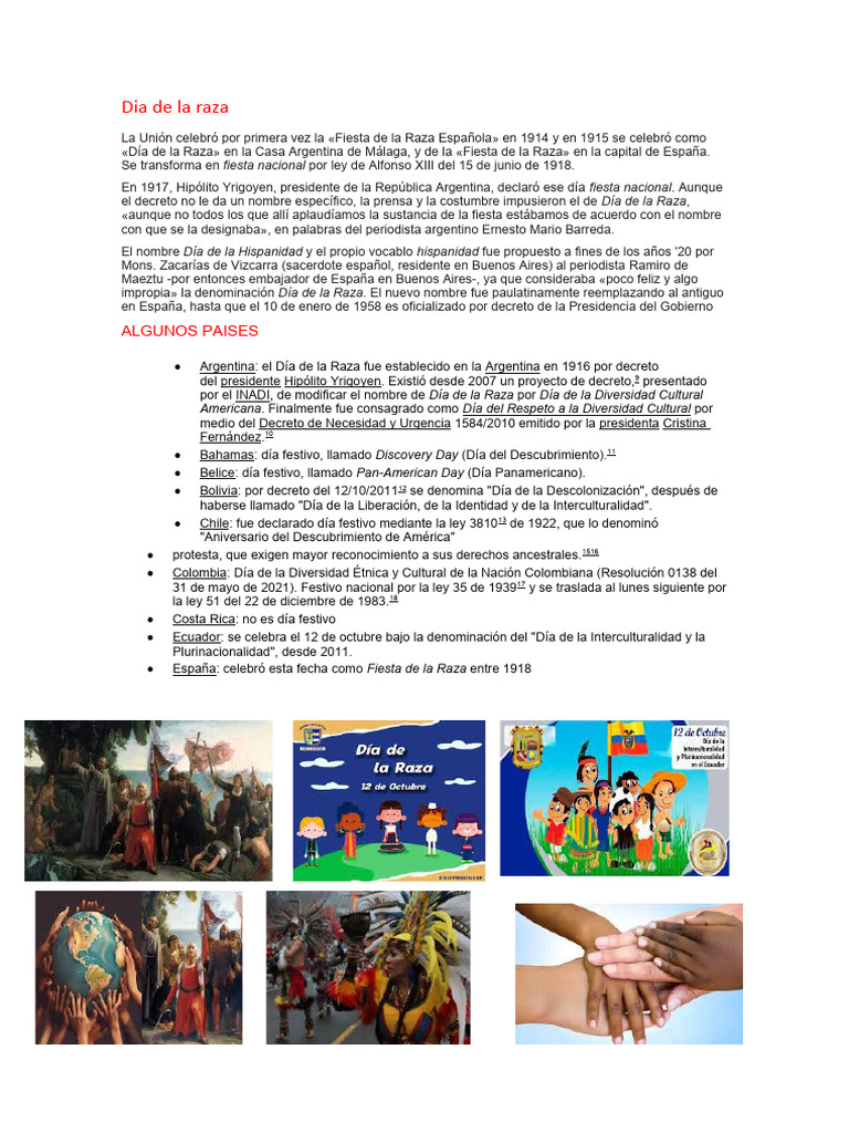 Historia del Día de la Raza en América | PDF | America latina | Gobierno