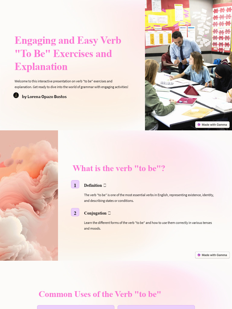 Engaging and Easy Verb To Be Exercises and Explanation | PDF ...