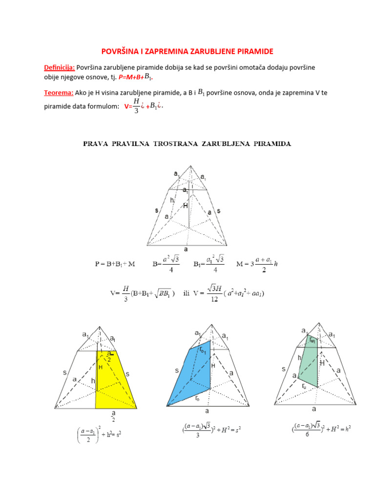 Povrå Ina I Zapremina Zarubljene Piramide 2 | PDF