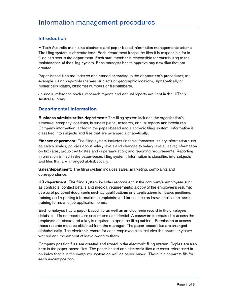 Attachment 8-Information Management Procedures | PDF | Computer File ...