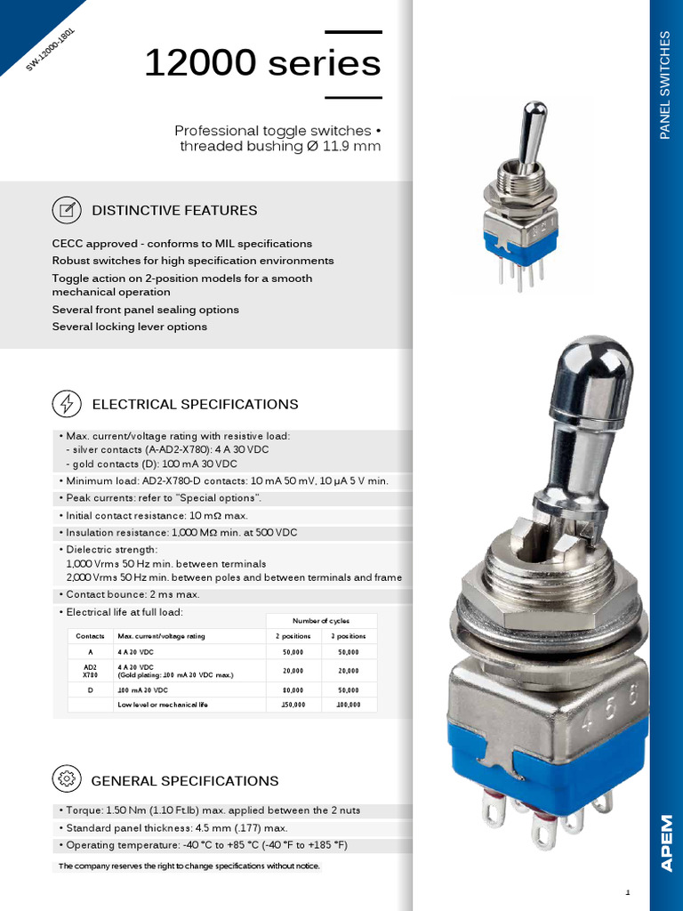 12146AK | PDF | Electrical Connector | Switch