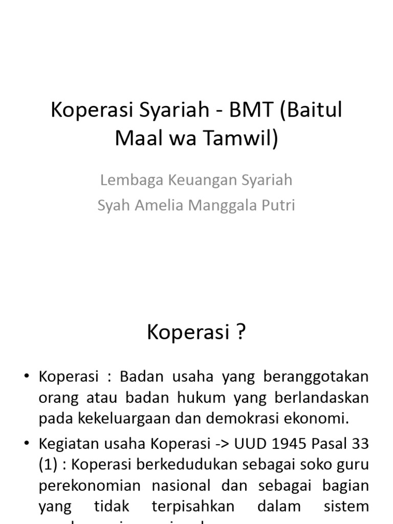 Panduan Koperasi Syariah BMT | PDF