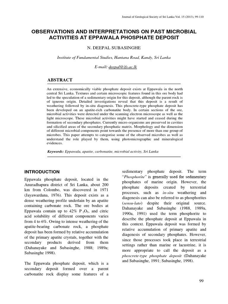 Observations and Interpretations On Past Microbial Activities at ...