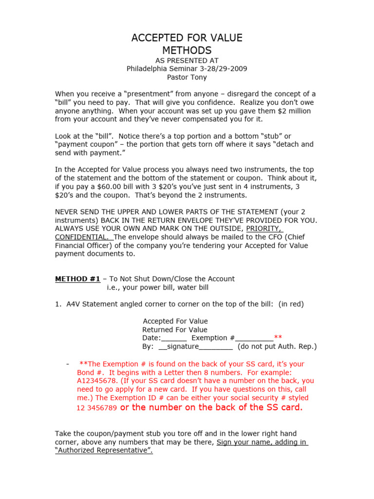 Accepted For Value Documents | PDF