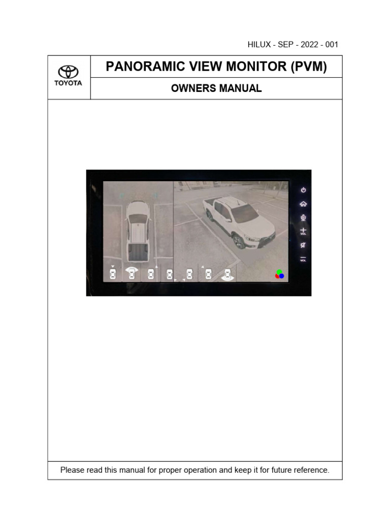 Toyota Hilux PVM Owner's Manual | PDF | 3 D Computer Graphics | Camera