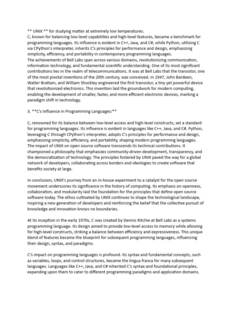 The UNIX Revolution | PDF | Unix | Python (Programming Language)