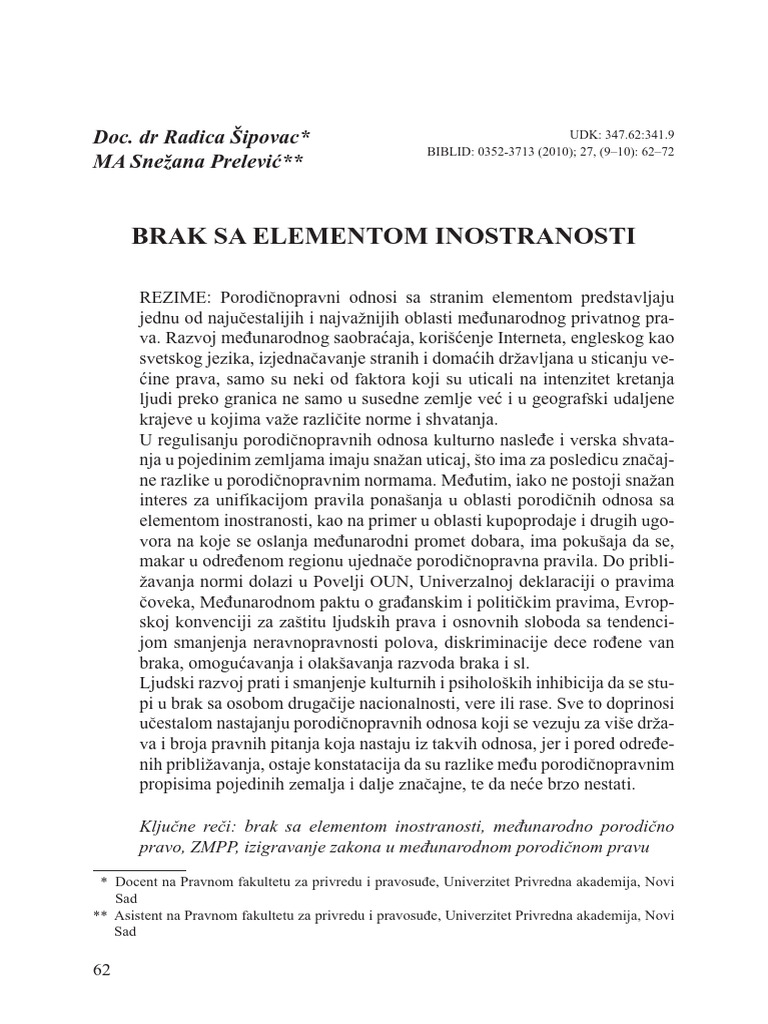 Lstosic, Marriage With A Foreign Element Involved | PDF