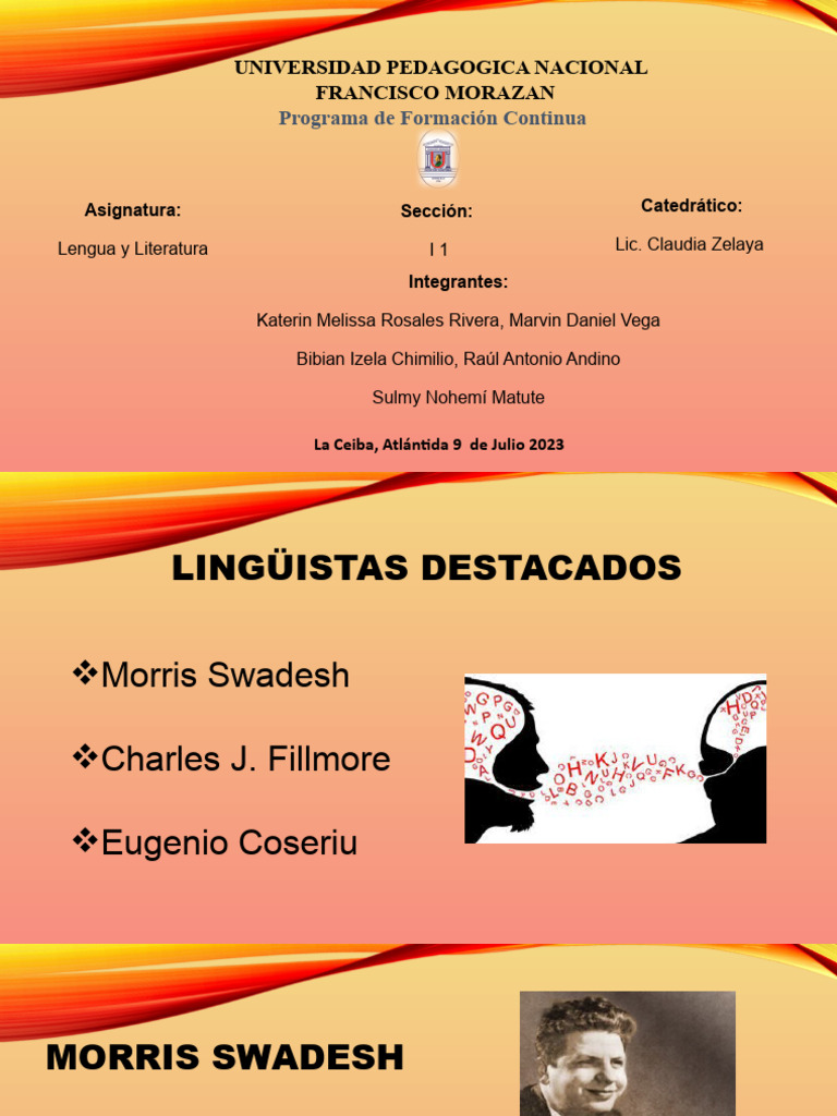 Exposición Lengua y Literatura (Grupo #6) | PDF | Lingüística ...