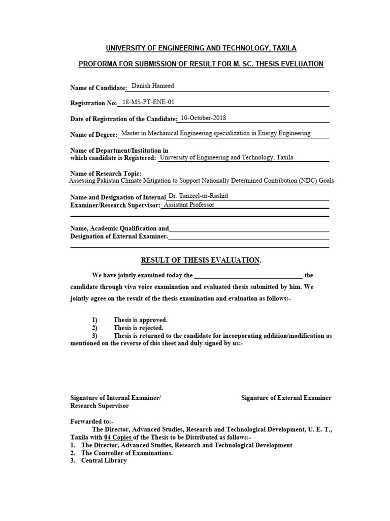 Performa MSC Thesis Evaluation | PDF Performa MSC Thesis Evaluation | PDF