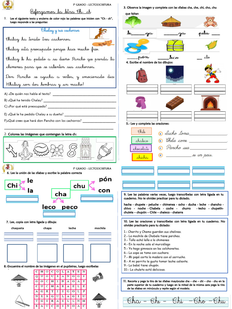 Actividades de Lectura con "Ch" | PDF