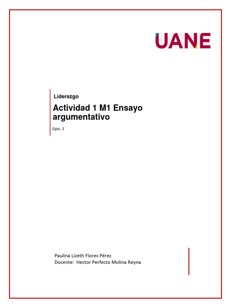 Actividad 1 M1 Ensayo Argumentativo | PDF | Napoleón | Carisma