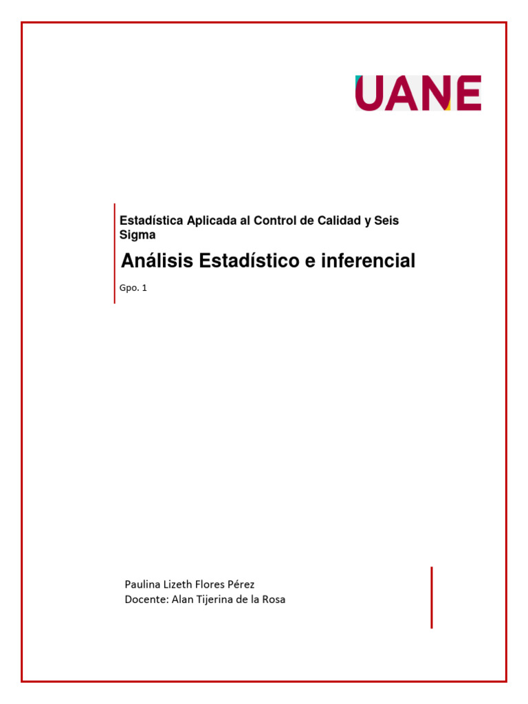 Análisis Estadístico e Inferencial | PDF