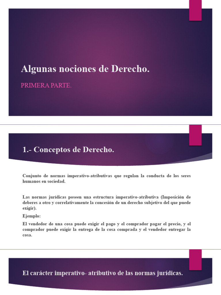 1.-Algunas Nociones de Derecho (Primera Parte) | PDF | Caso de ley ...