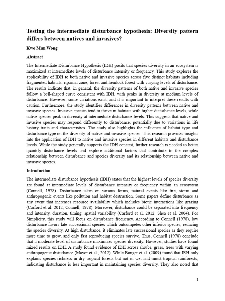 Project 2 | PDF | Disturbance (Ecology) | Invasive Species