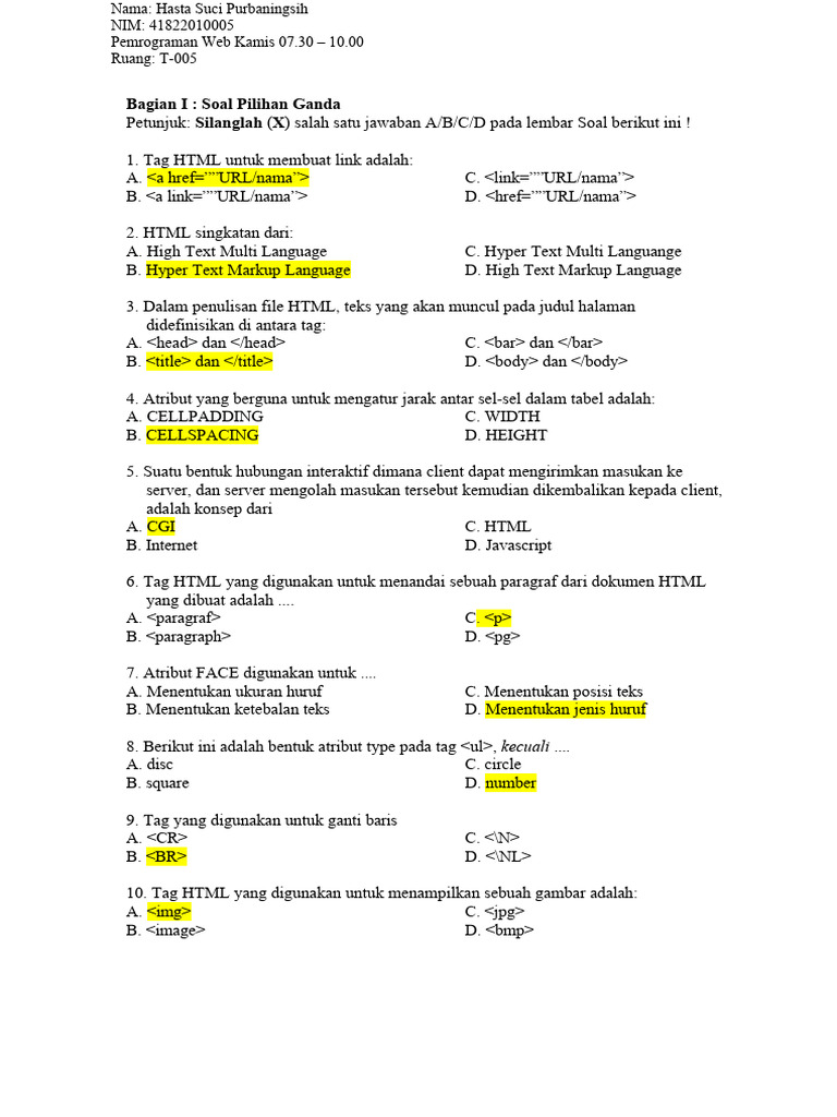 Latihan PEMWEB | PDF