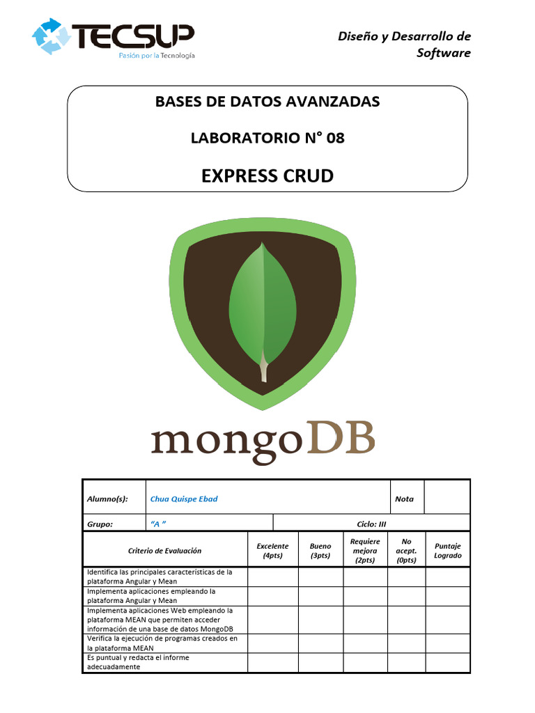 Lab08 BDAV - Express-Crud-HBS | PDF | Mongo Db | Laboratorios