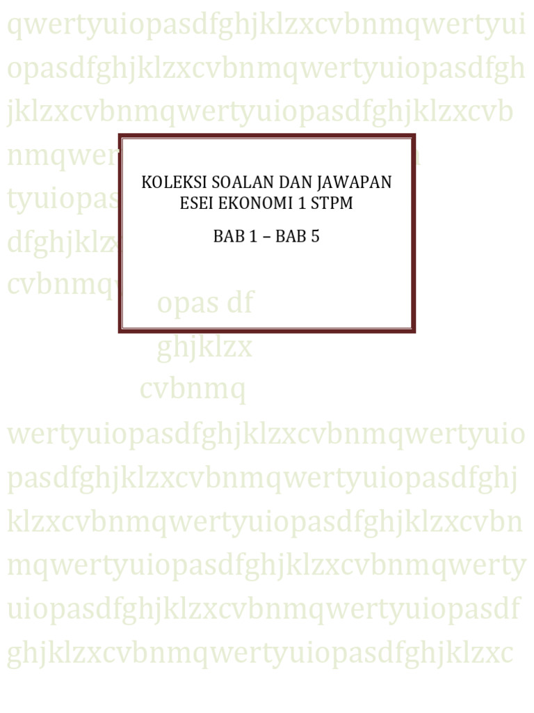 Koleksi Qs Esei & Skima Eko 1 | PDF