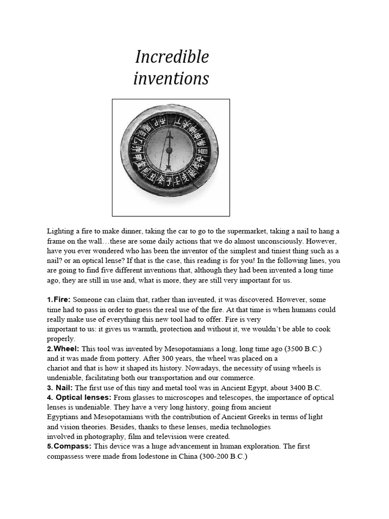 Incredible Inventions - 24 Nov | PDF | Wheel | Optics
