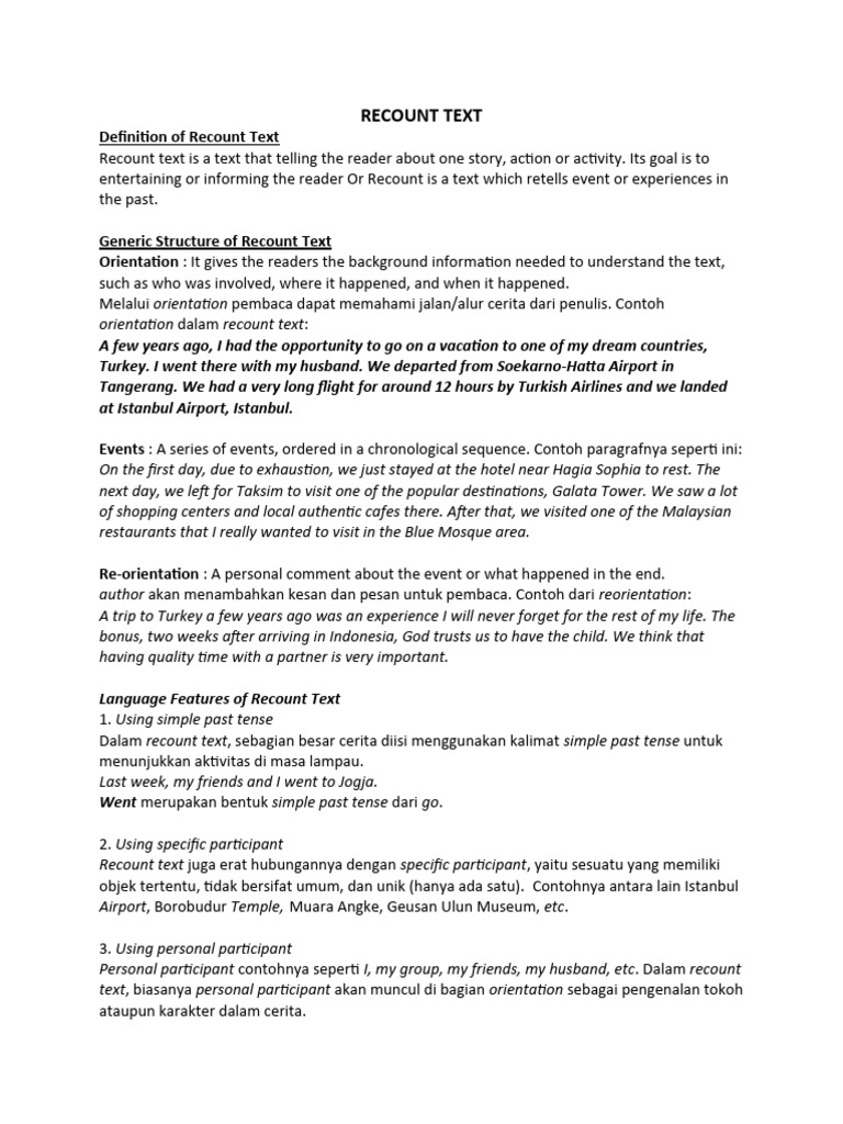 (STDN) Recount Text | PDF | Linguistics | Language Mechanics