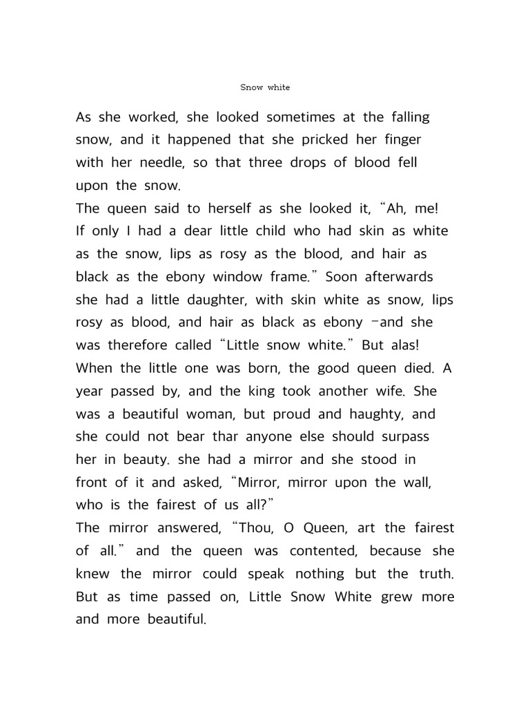 Snow White Editing | Download Free PDF | Snow White