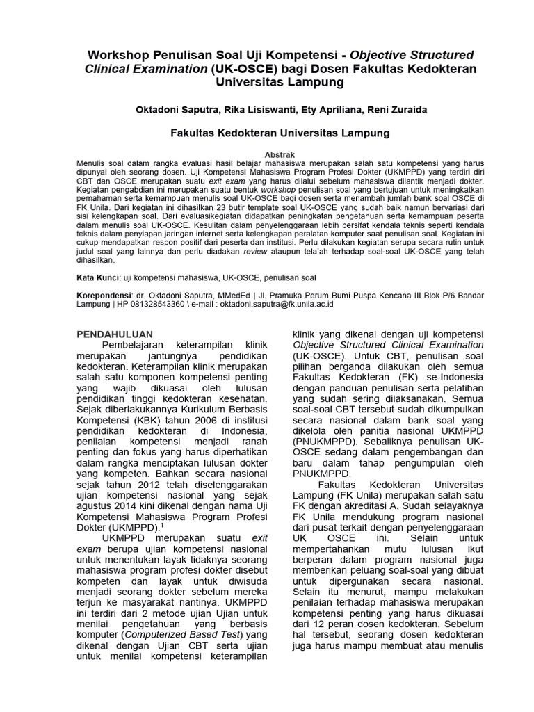 Workshop UK-OSCE | PDF | Karier & Perkembangan