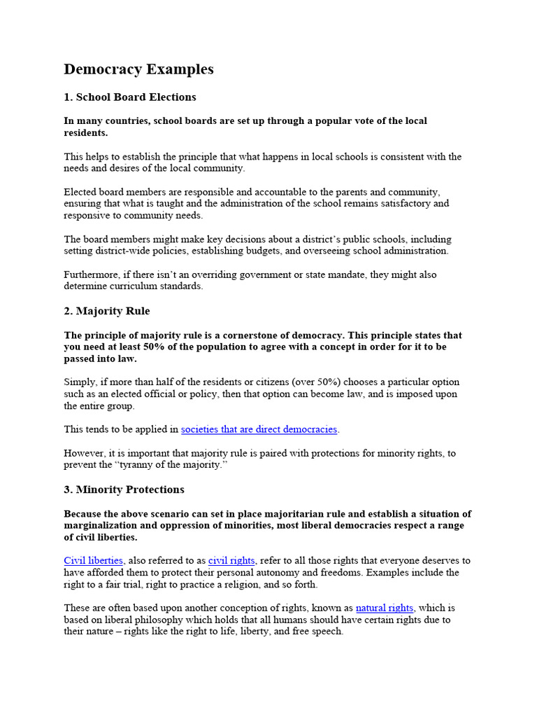Democracy Examples | PDF | Democracy | Political Ideologies