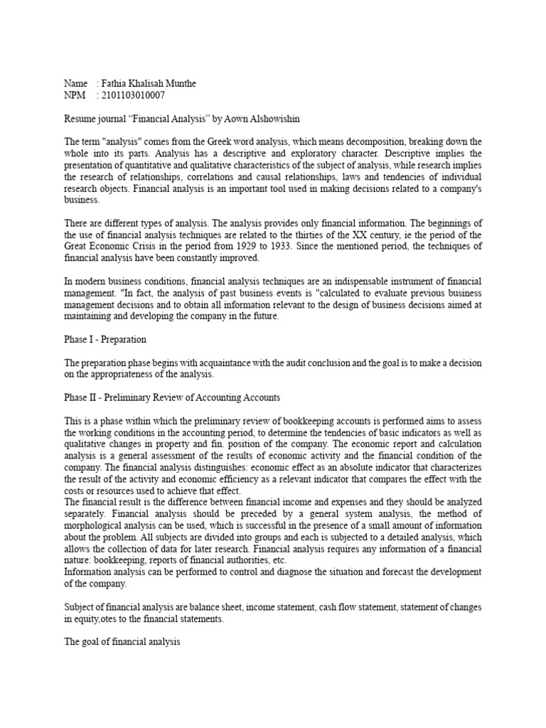 Fathia FSA | PDF | Financial Statement | Credit