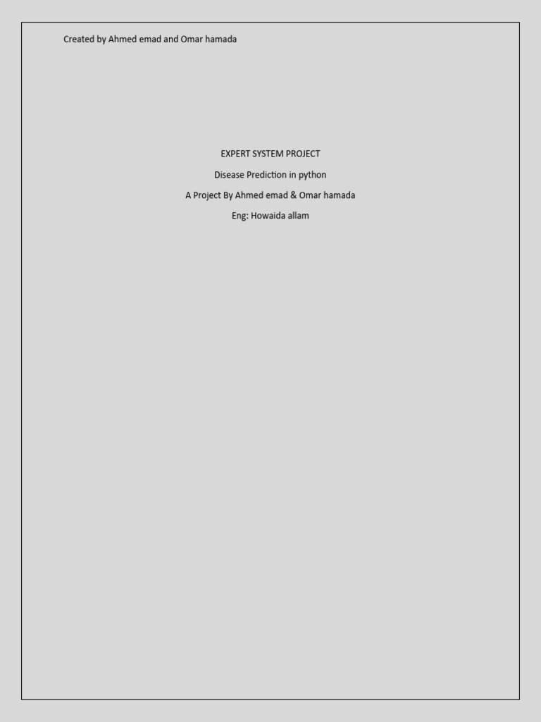 EXPERT SYSTEM PROJECT W | PDF | Statistical Classification | Machine ... EXPERT SYSTEM PROJECT W | PDF | Statistical Classification | Machine ...