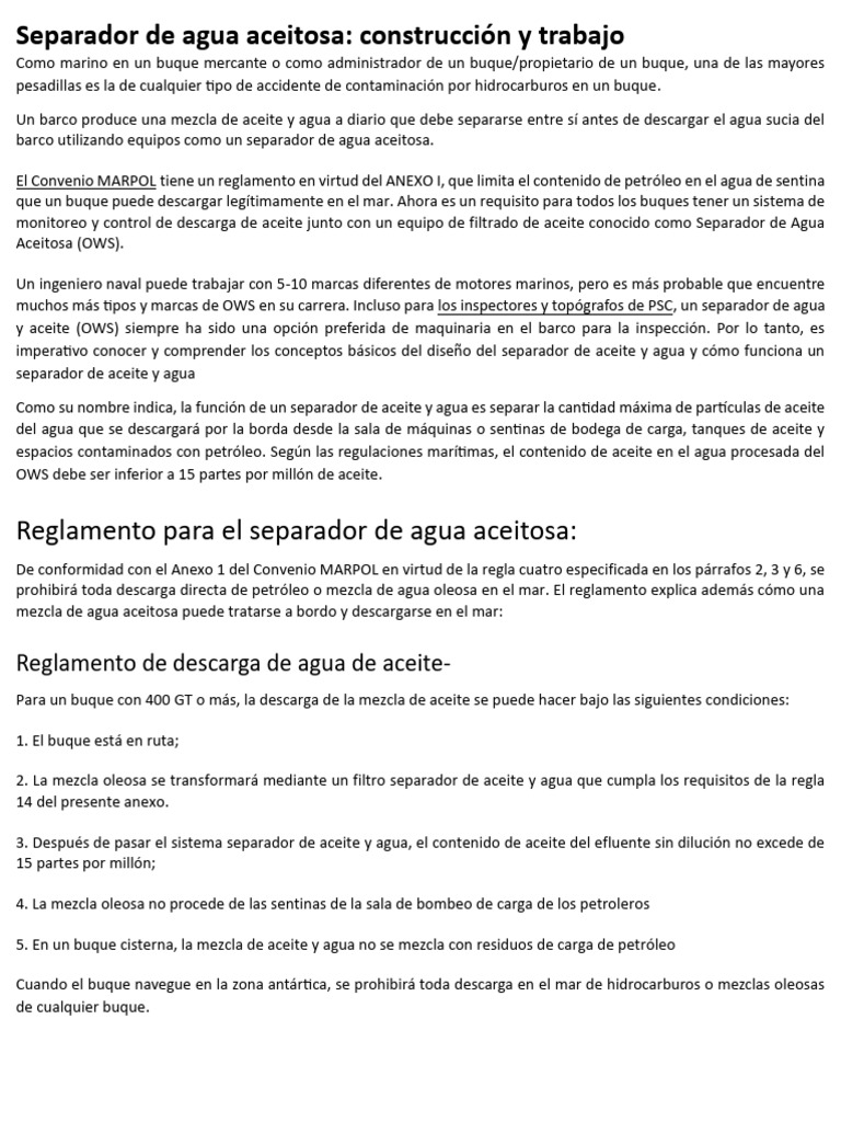 Separador de Agua Aceitosa | PDF | Agua | Petróleo
