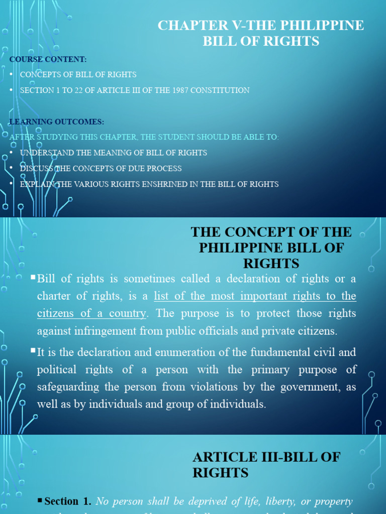 Chapter V The Philippine Bill of Rights | PDF | Bail | Search Warrant