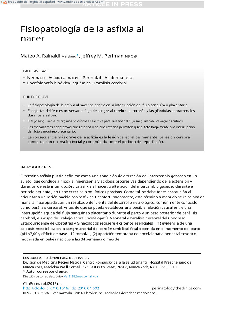 2 B. PATHOPHYSIOLOGY OF BIRTH ASPHYXIA - En.es | PDF | Feto | Bicapa ...
