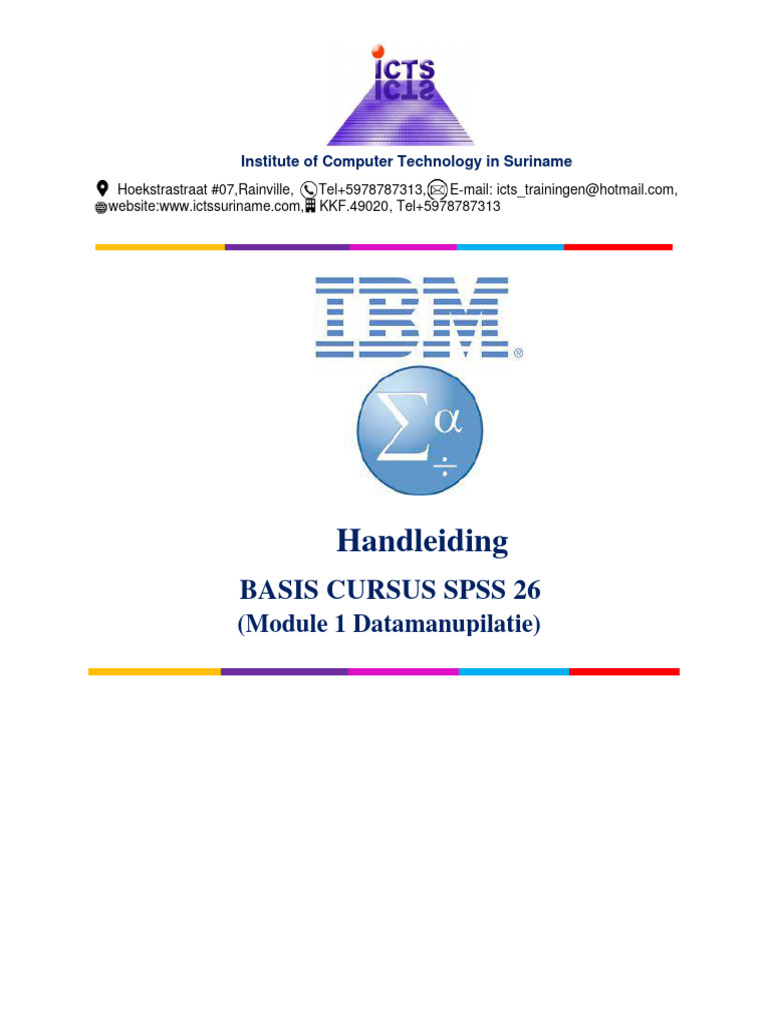 Spss 26 Boek - Datamanupilatie | PDF