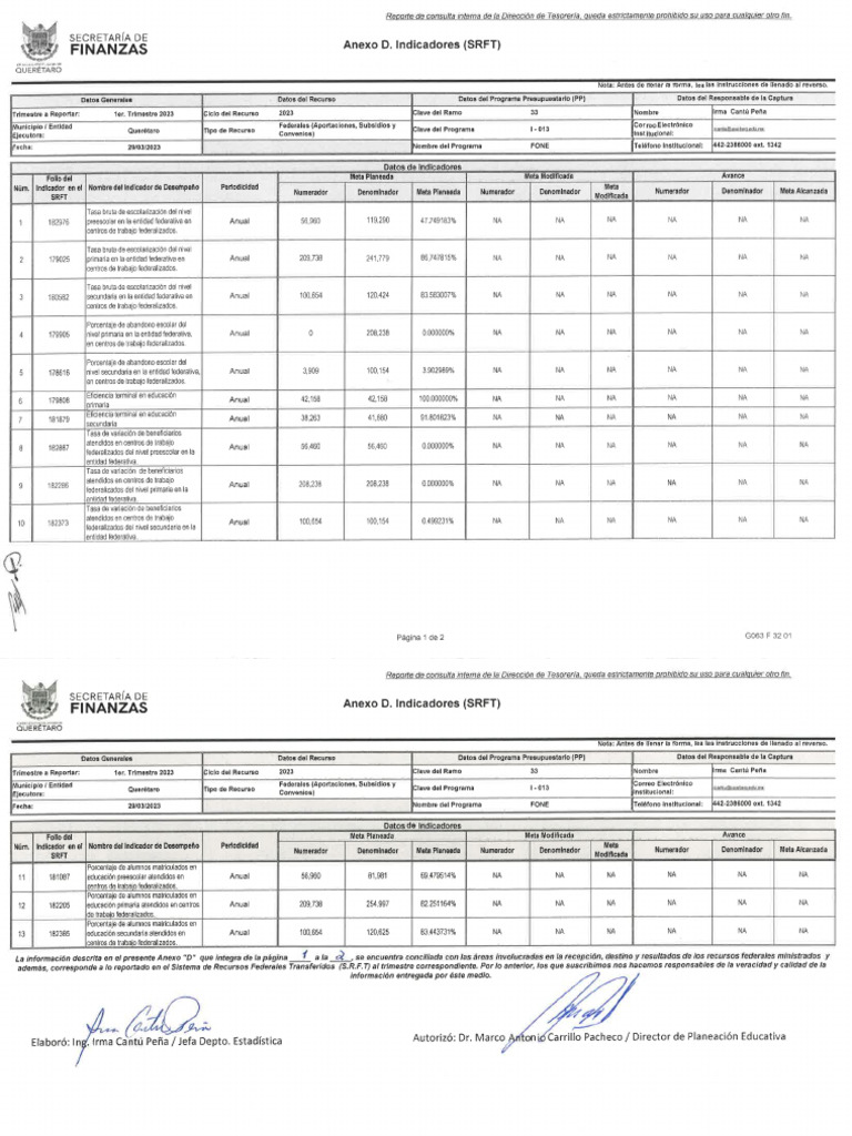 Anexo D - Metas 2023 RFT - 240423 | PDF