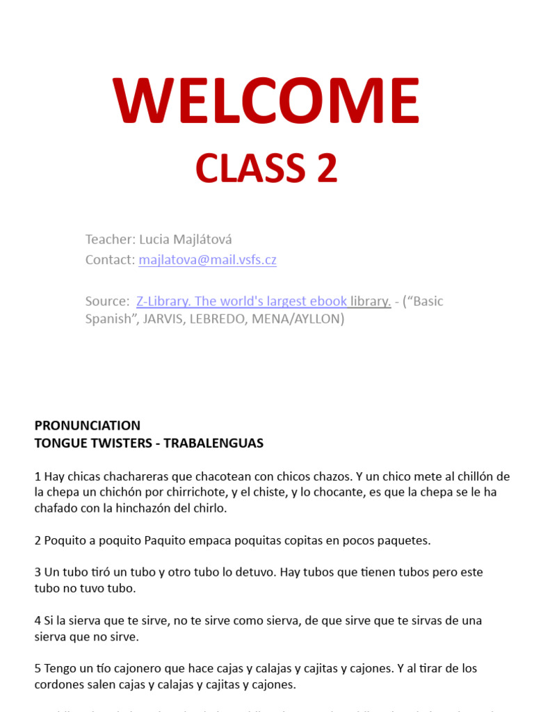 Ba SL 1 Class 2 | PDF