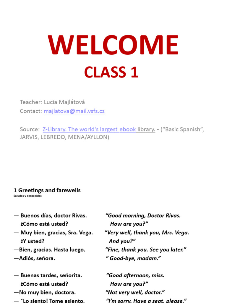 Ba SL 1 Class 1 | PDF