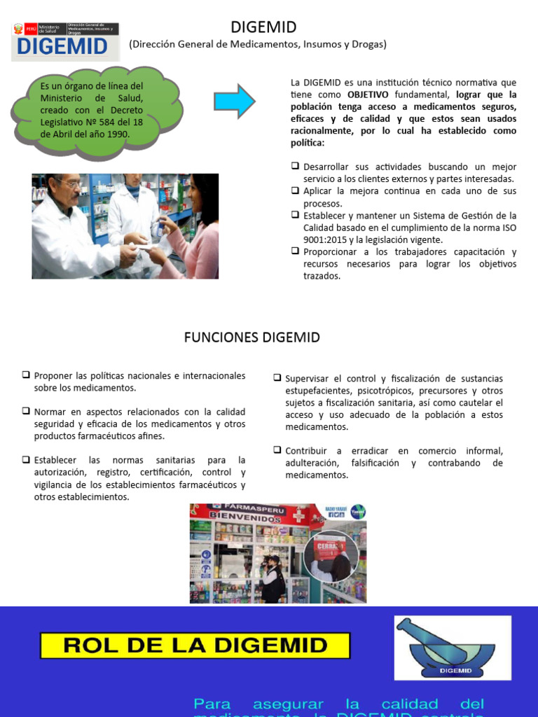 DIGEMID | PDF | Calidad (comercial) | Medicamentos con receta