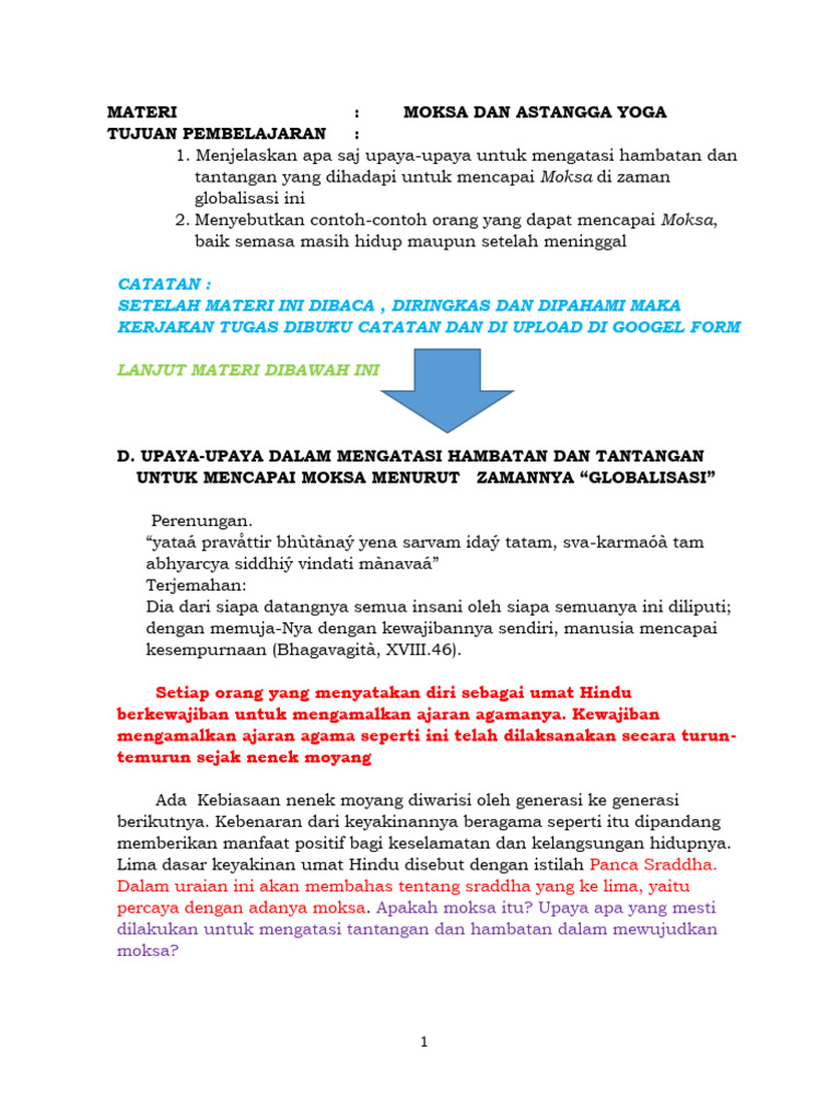 Upayan Moksa Dan Astangga Yoga | PDF