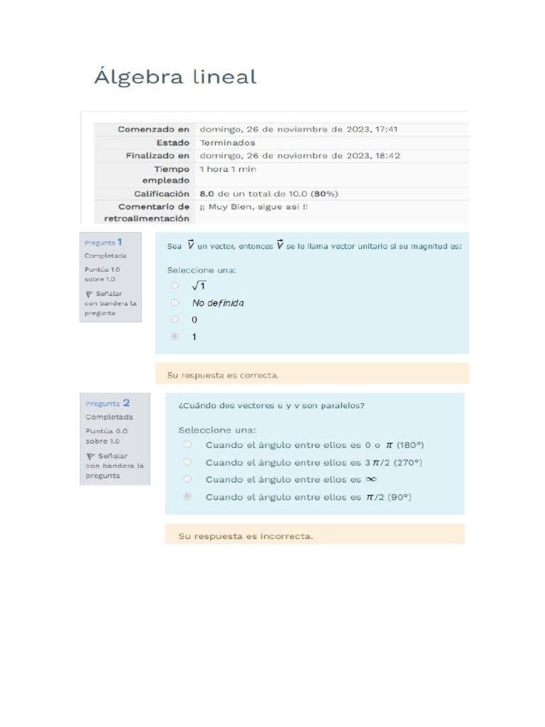 Álgebra Lineal Modalidad de Exámenes Semana 5 | PDF